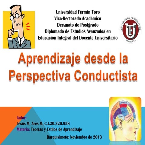 El aprendizaje desde la perspectiva conductista | PPTX