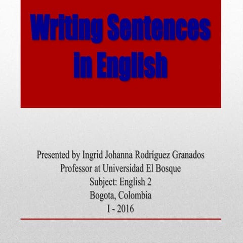 Writing Sentences in English | PPTX