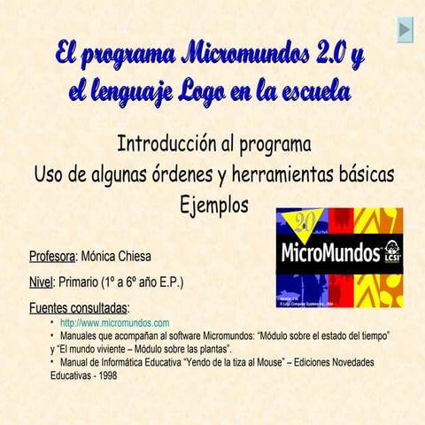 Presentacion sobre micromundos | PPS | Programming Languages | Computing