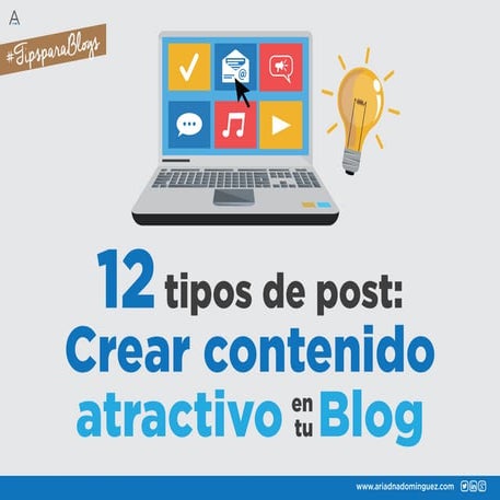 Presentación: Tipos de post. Contenido atractivo para tu Blog | PDF