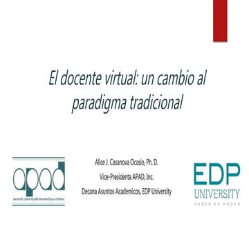 El docente virtual: Un cambio al paradigma tradicional | PPTX
