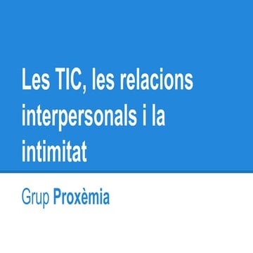 Presentació Proxèmia - Ctic | PPT