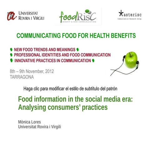 Food information in the social media era: Analysing consumers ...