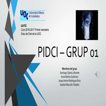 Presentació PIDCI- Grup 01 | PPTX