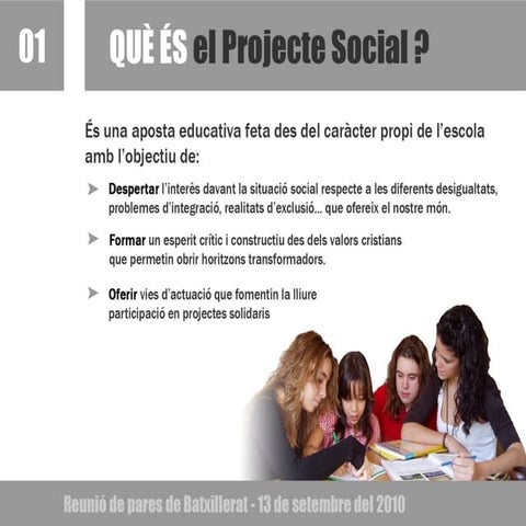 Projecte social - Batxillerat 10-11 | PPT