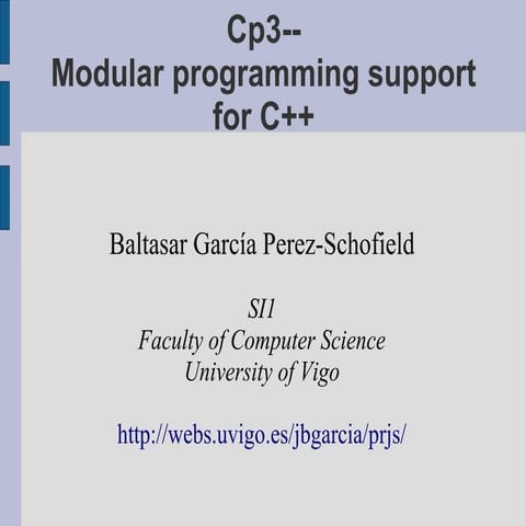 Cp3-- A module support tool for C++ | PPT