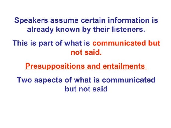 Types of Presupposition | PPTX