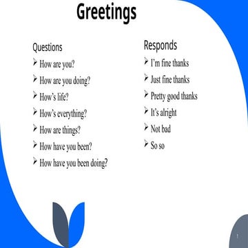 Study English Basic Education Greeting and Reporting | PPTX
