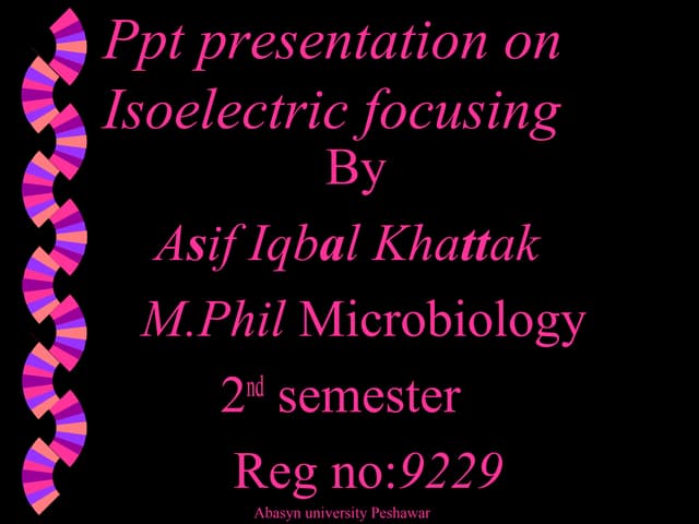 Isotachophoresis & ief(iso electric focusing | PPTX | Chemistry | Science