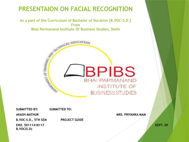 Face Recognition System | PPTX | Computing | Technology & Computing