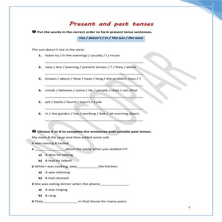 Present and past tenses | PDF