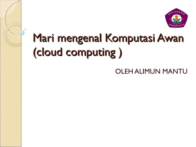 Presentasi cloud computing | PPTX