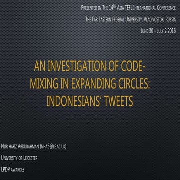 An Investigation of Code-mixing in Expanding Circles: Indonesians ...