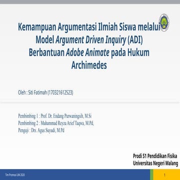 Kemampuan Argumentasi Ilmiah Siswa melalui Model Argument Driven ...