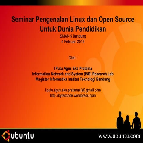 Presentasi Linux di SMUN 5 Bandung | PDF