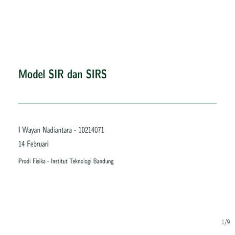Model SIR dan SIRS | PDF