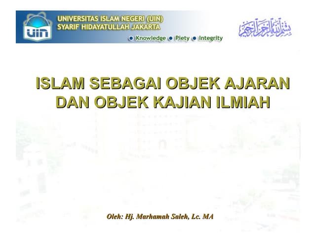 Pengertian metodologi studi islam | DOCX