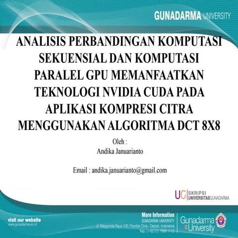 CUDA with DCT Algorithm | PPTX