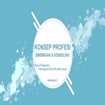 konsep profesi dalam bimbingan dan konseling | PPTX