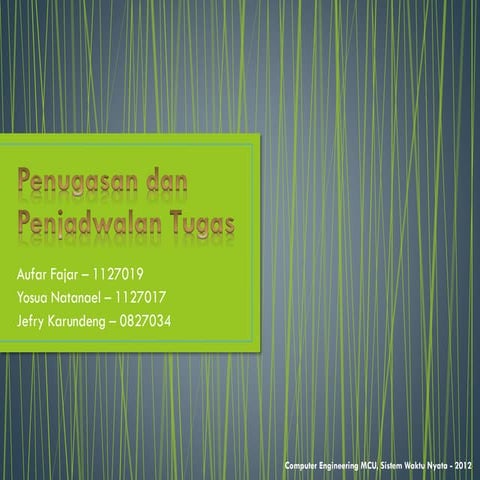 Task assignment and scheduling (Real-time system) | PPTX