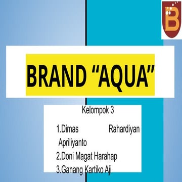 PRESENTASI TUGAS BRAND AQUA JURUSAN MANAJEMEN | PPTX