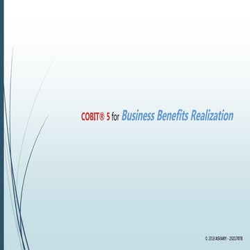 Resume : "COBIT 5 for Business Benefits Realization" | PPTX