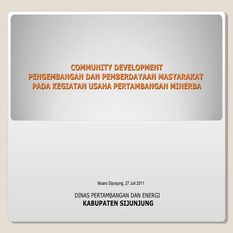 Presentasi comdev karbindo | PPT