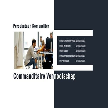 Pendirian cv (commanditaire venootshap) | PPTX