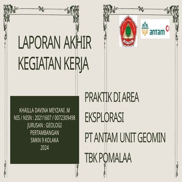 PRESENTASI DAVINA FIX PT GEOMIN ANTAM TBK | PPTX