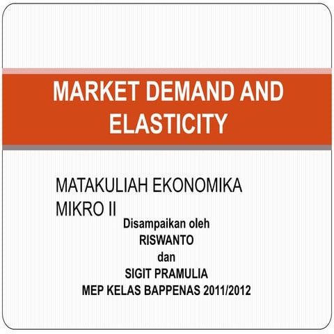 Elastisitas Pasar | PPTX
