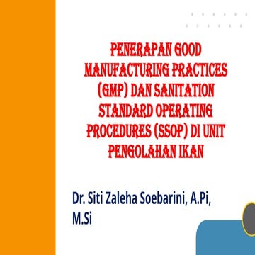 Presentasi GMP SSOP di Unit Pengolahan Ikan | PPTX
