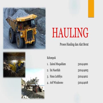 Pengertian dan Alat-alat Hauling | PPTX