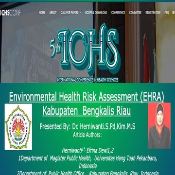 Environmental Health Risk Assessment (EHRA Bengkalis) | PPT
