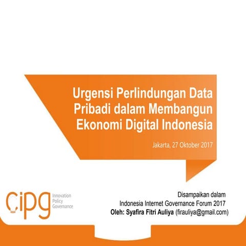 Urgensi PDP Dalam Membangun Ekonomi Digital Indonesia | PPTX
