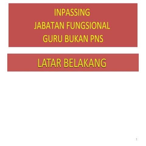 Presentasi Inpassing Guru Bukan Pns | PPT