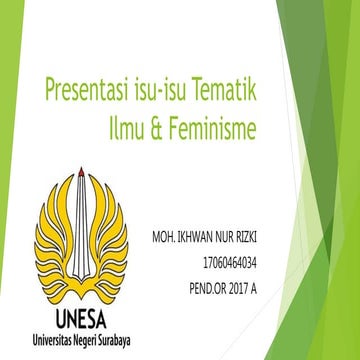 Presentasi isu isu tematik ilmu & feminisme | PPTX