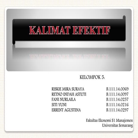 Presentasi kalimat efektif | PPTX