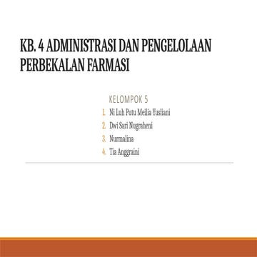 Pengelolaan sediaan farmasi dan BMHP pdf | PDF