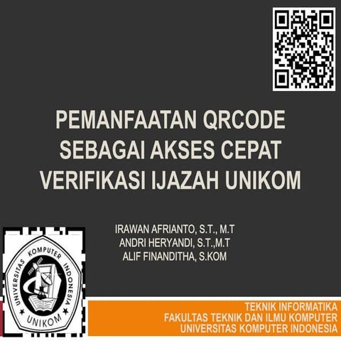 Presentasi laporan penelitian qr code | PPTX