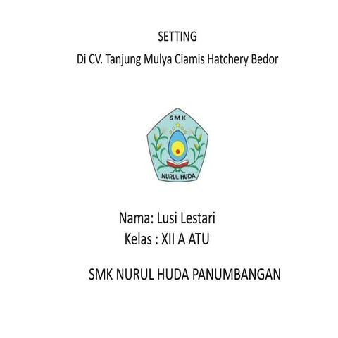 Presentasi lusi ( setting) | PPTX