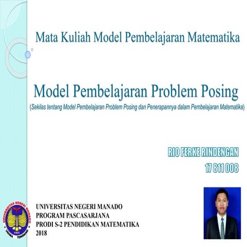 Presentasi model pembelajaran problem posing | PPTX