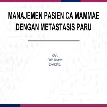 Manajemen Pasien CA Mammae Metastasis Paru | PPT