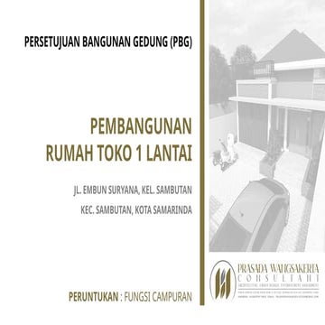 PRESENTASI PBG UMKM DESAIN ARSITEKTUR BANGUNAN | PPTX