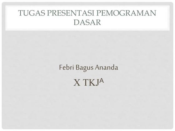 Presentasi konsep dasar html | PPTX