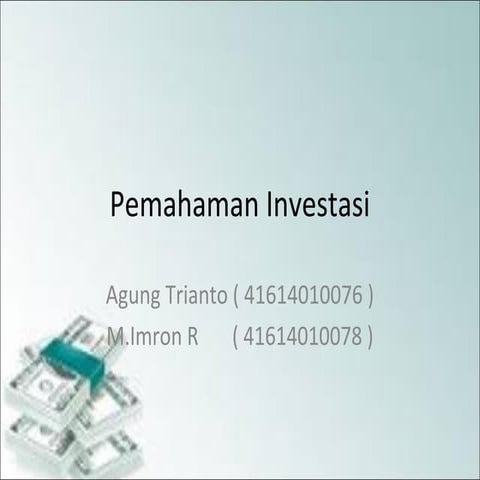 Pemahaman Investasi | PPT