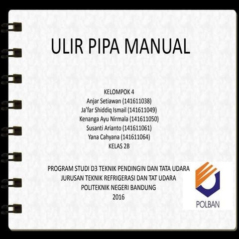 Perangkat RHVAC - Pembuatan Ulir Pipa Manual | PPTX
