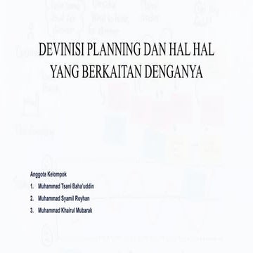 Presentasi Manajemen Tentang Planning... | PPTX