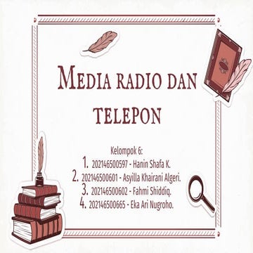 media radio dan telepon sebagai mediia komunikasi | PPT