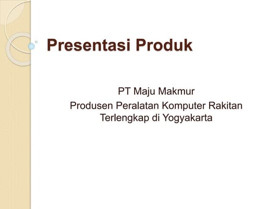 Contoh Slide Presentasi Penawaran Produk | PPTX