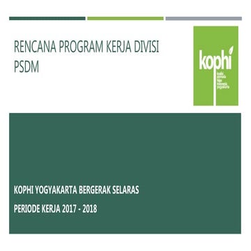 Presentasi program kerja divisi psdm kophi diy 2017 2018 | PPTX